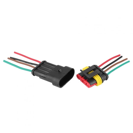 ANGGREK 4 Pin Car Connector,5 Sets Car 4 Pin Way Sealed Auto Waterproof ...
