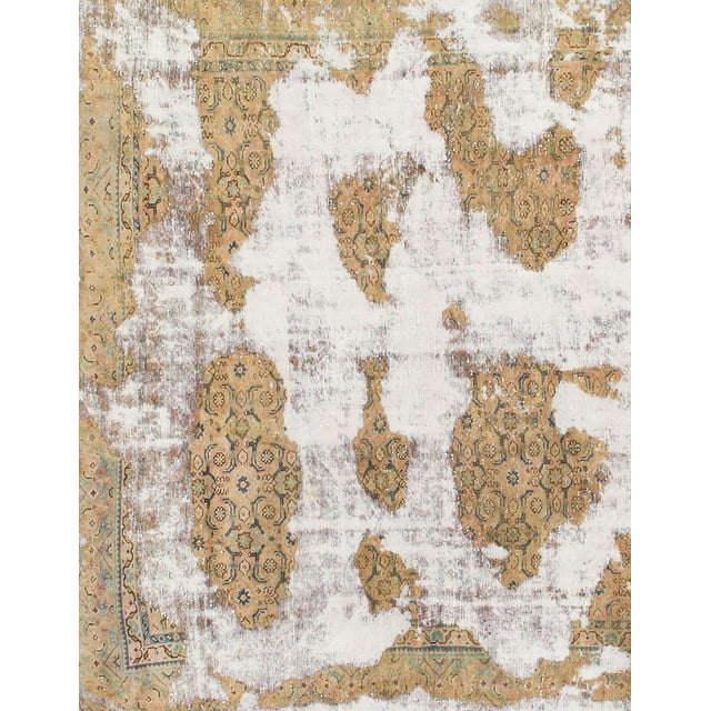 Ahgly Company Indoor Rectangle Abstract White Gold Abstract Area Rugs ...