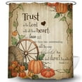Fall Pumpkin Shower Curtain, Autumn Thanksgiving Harvest Farmhouse Bath ...