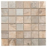 The Tile Life Wells Stone 2x2 Multi Brown Porcelain Floor and Wall Tile ...