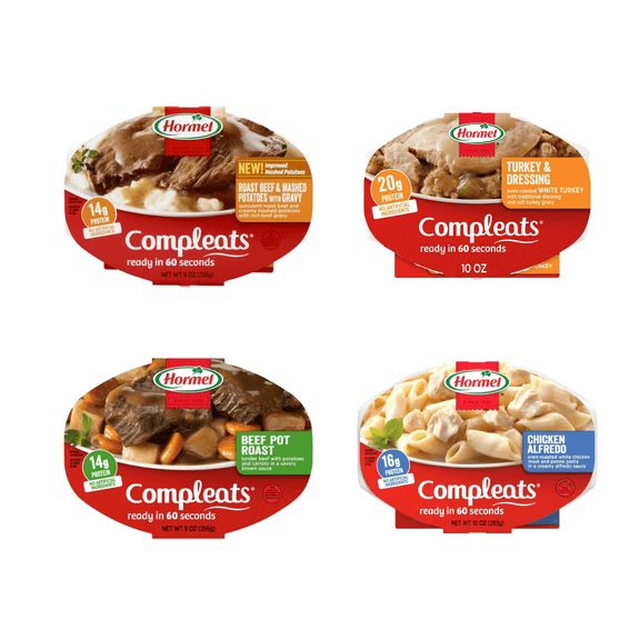 Hormel Compleats Microwaveable Meal Variety Pack – 12 Different Flavors ...