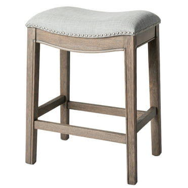Maven Lane Adrien Saddle Counter Stool in Walnut Finish w/ Marksman ...