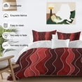 Burgundy Red Gradient Water Ripples Queen Size Bed Set,Abstract ...