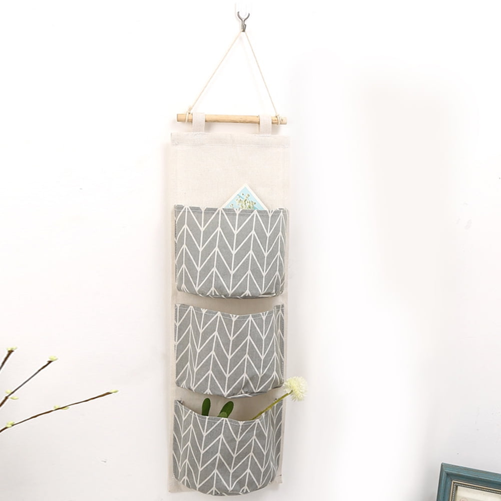 Click here for Garosa Hanging Pocket 3 Pockets Cotton Linen Wall... prices
