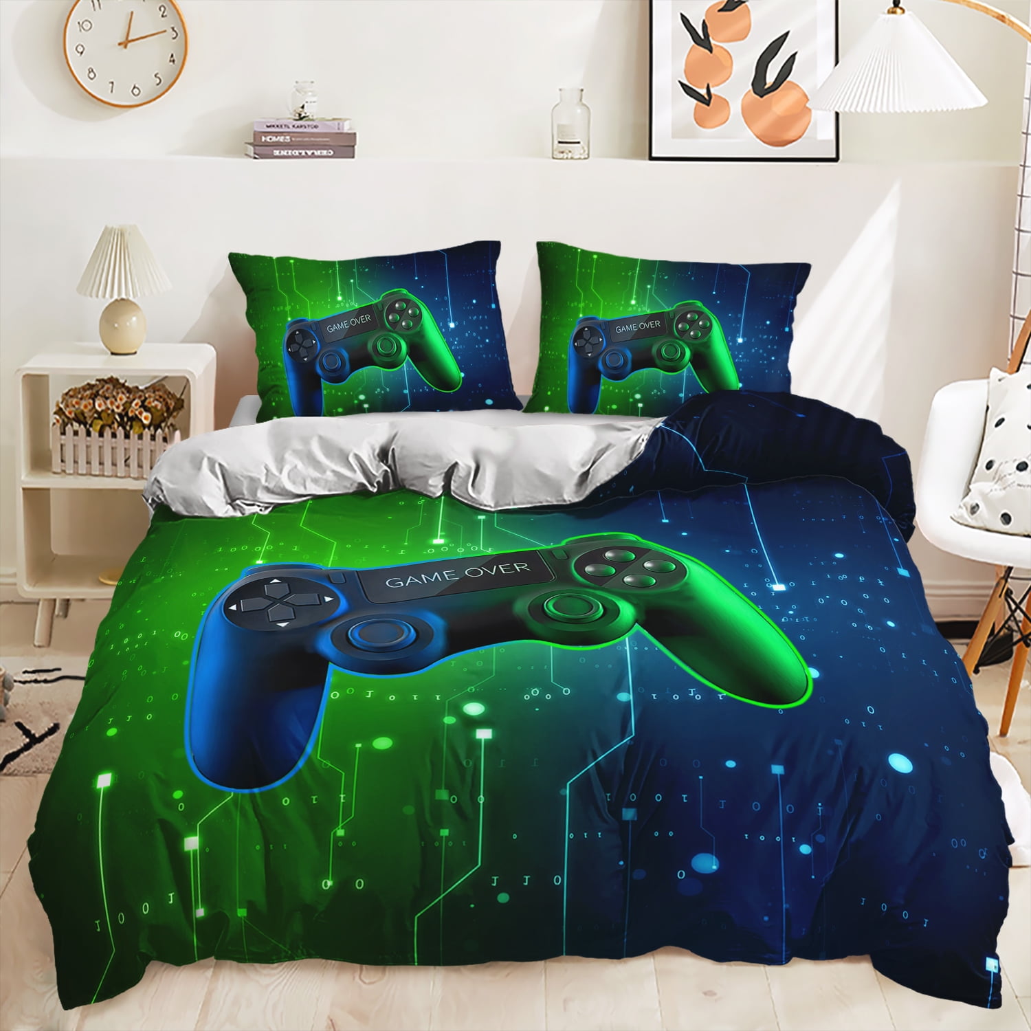 Hosima 3-Piece 3D Digital Printed Duvet Cover, Pattern Composed of ...
