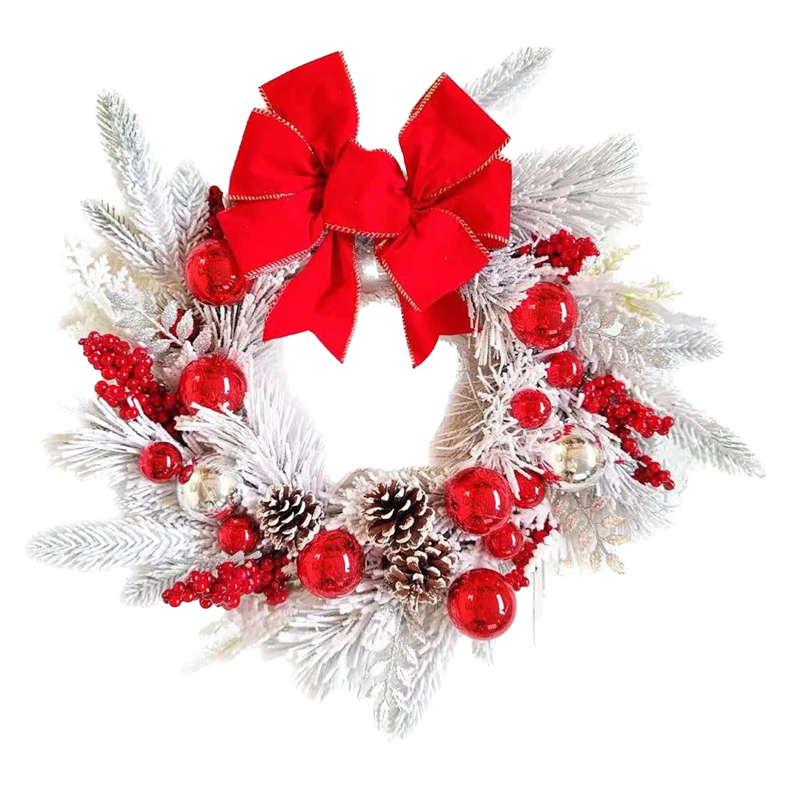 16 Inch Pre Lit Artificial Valentines Wreath with Led Lights Red Velvet ...