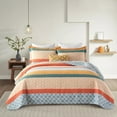 Pangushan King Size 100 Cotton Quilt Set 3pcs Boho Bedspread Green