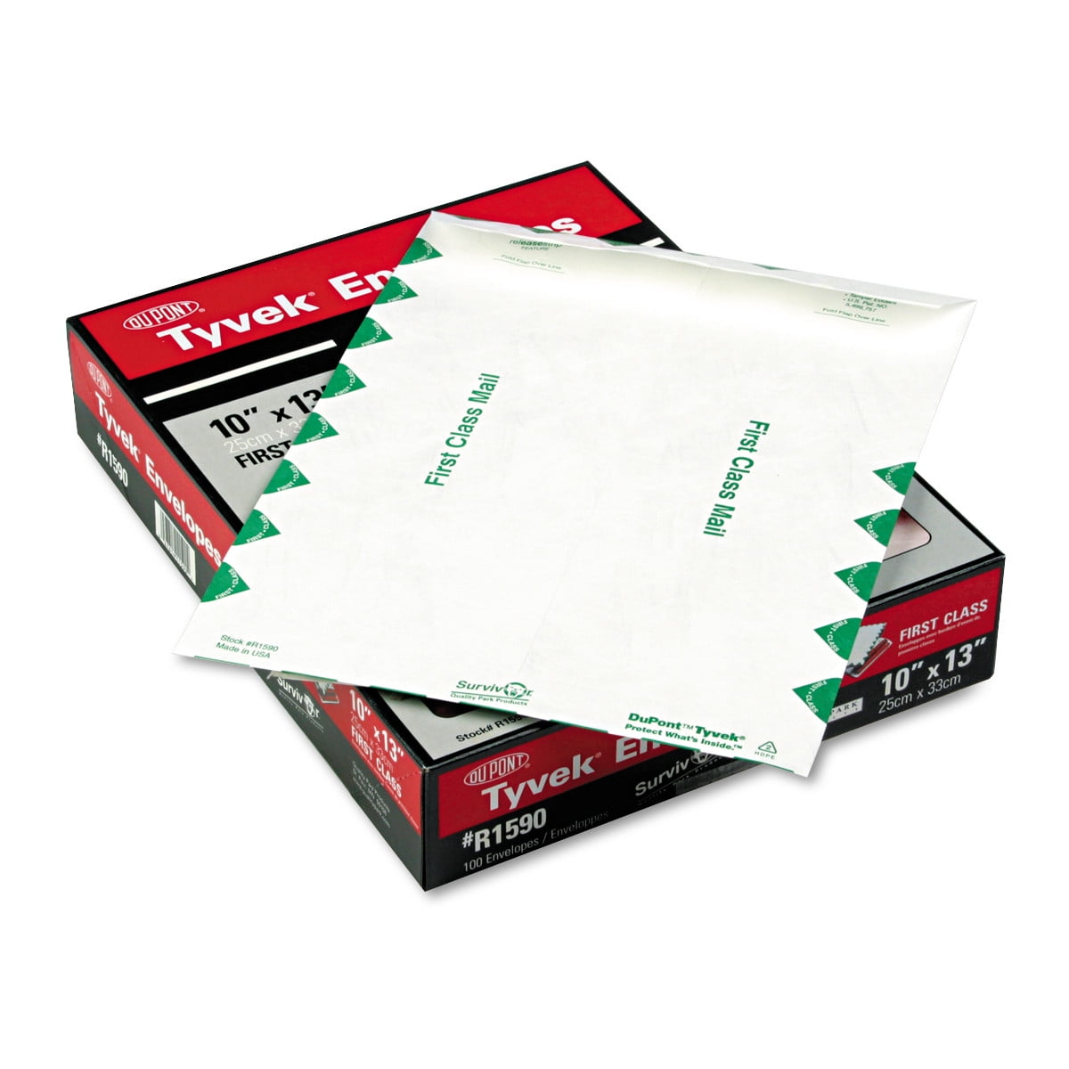 Survivor Tyvek USPS First Class Mailer 10 X 13 White 100 Box