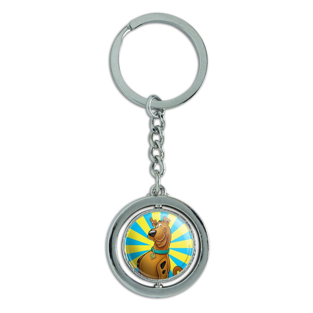 Scooby-Doo Character Keychain Spinning Round Chrome Plated Metal ...