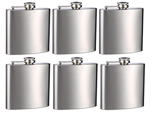 Top Shelf Flasks 6 Piece Upgraded Hip Flasks, 6 oz. - Walmart.com