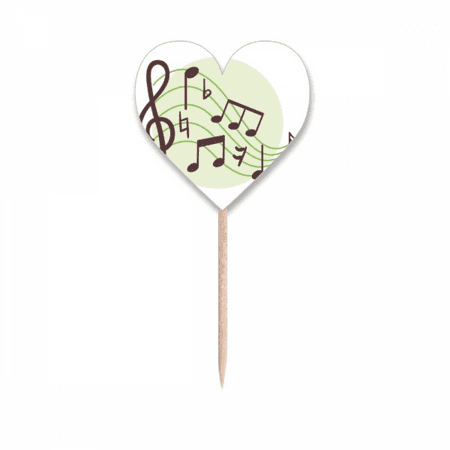 Round-shaped Flappg Music Notes Toothpick Flags Heart Lable Cupcake ...