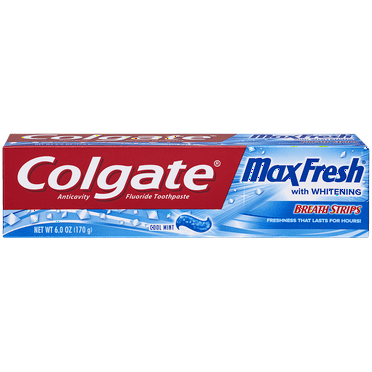 Colgate Max Fresh Travel Size Toothpaste with Mini Breath Strips, Cool ...