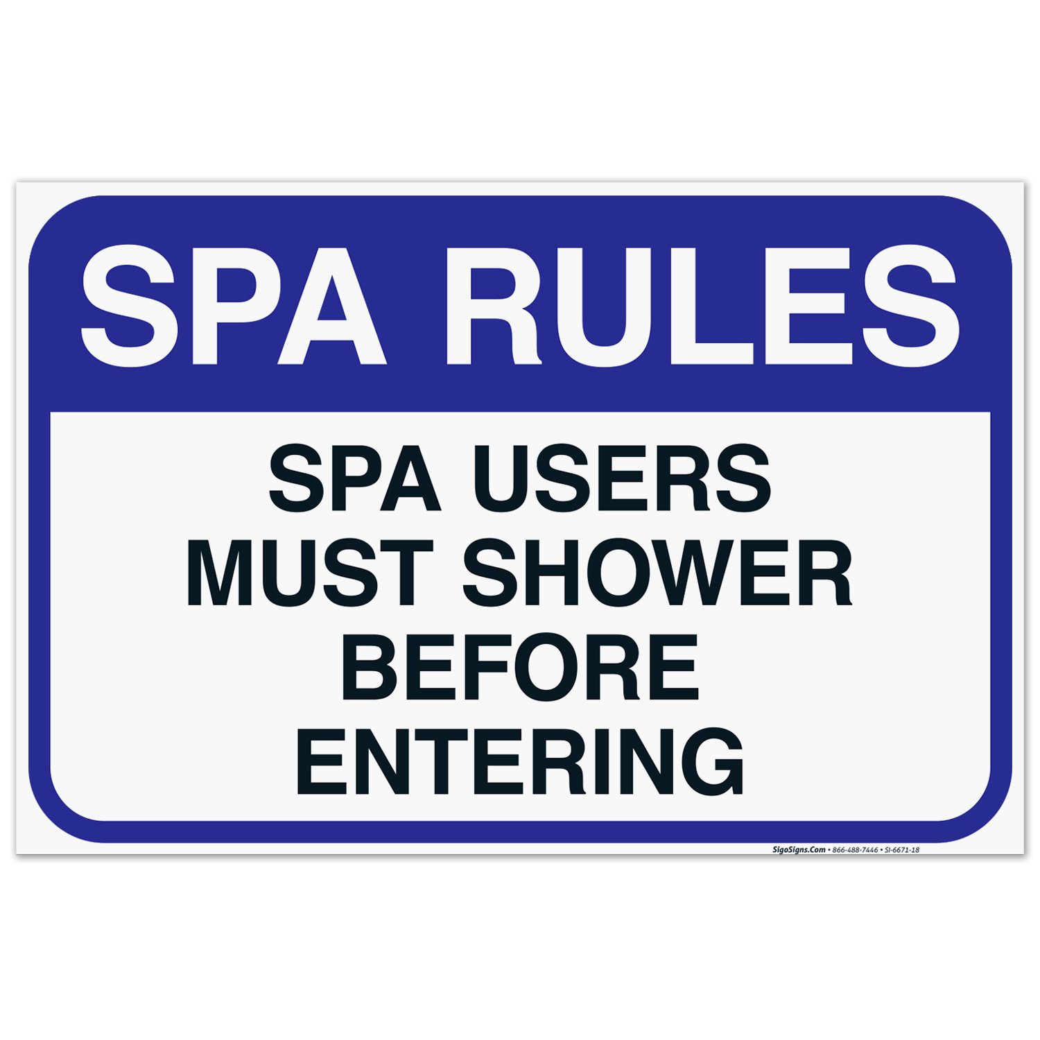 Spa Rules Sign, Pool Sign, (SI-6671) - Walmart.com