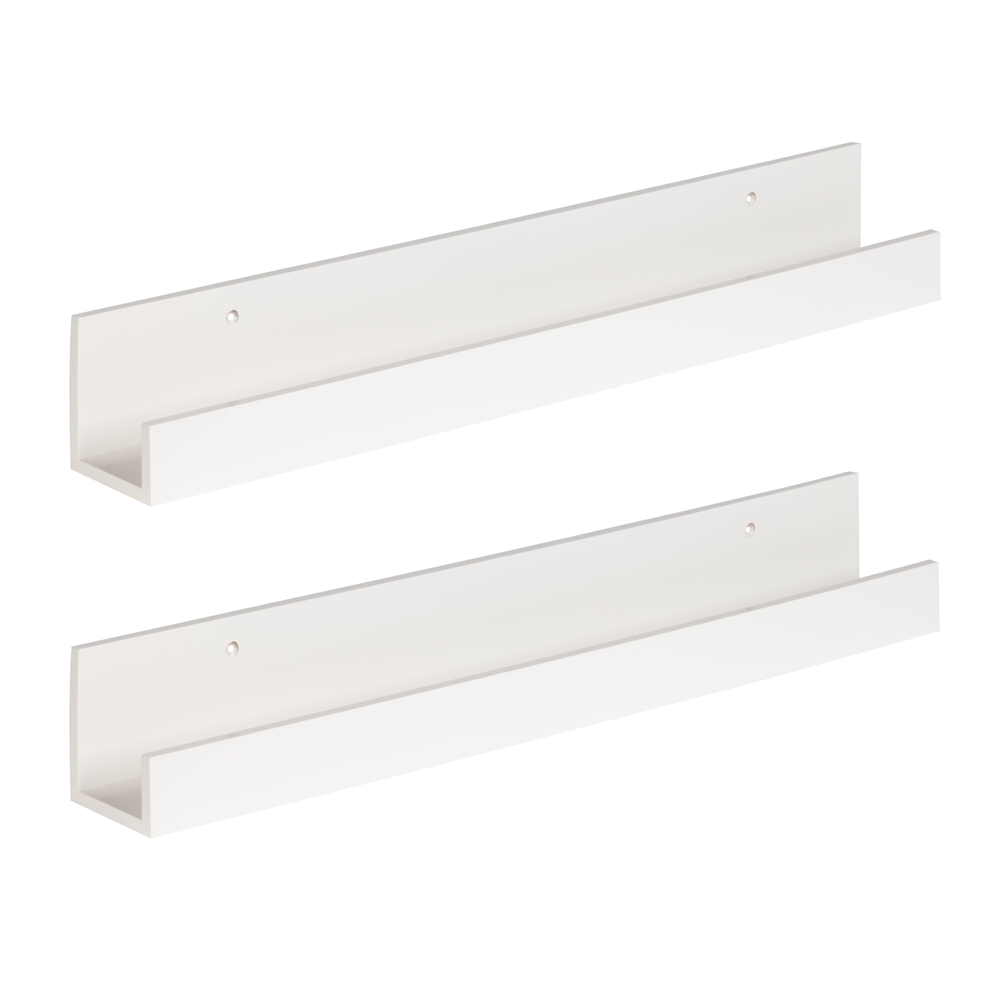 Kate and Laurel Rectangle Floating Shelves, 25.21" x 5.81", White ...