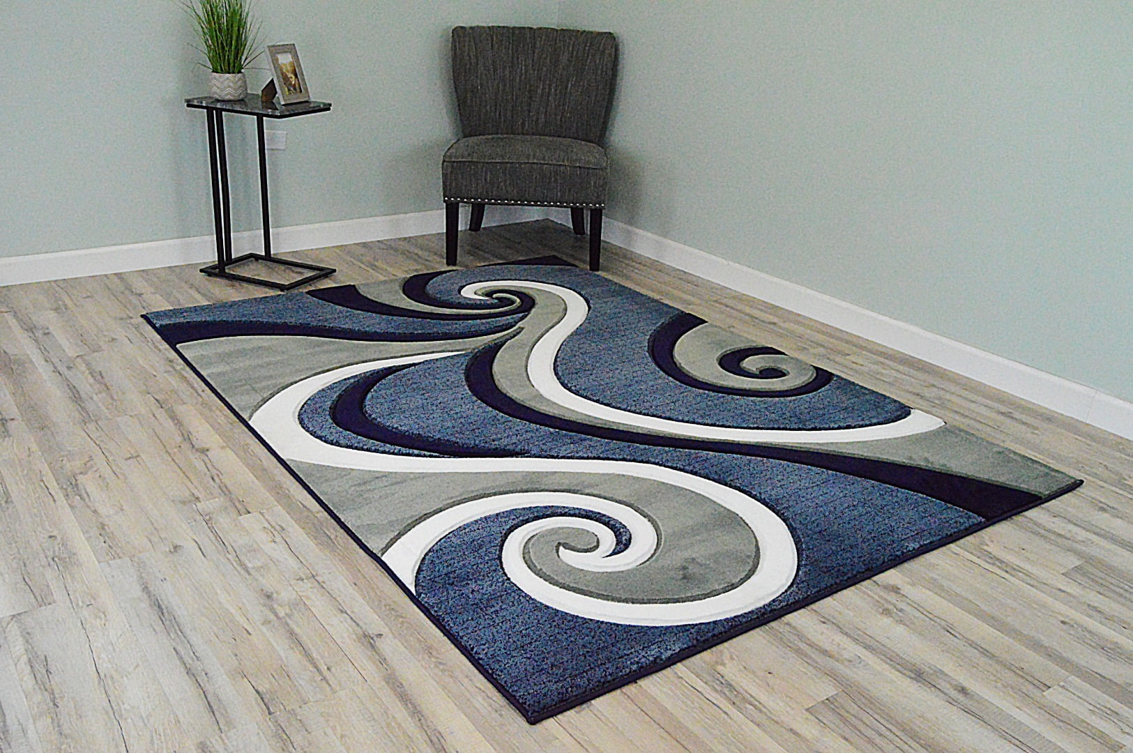 PREMIUM 3D Effect Hand Carved Thick Modern Contemporary Abstract Area ...