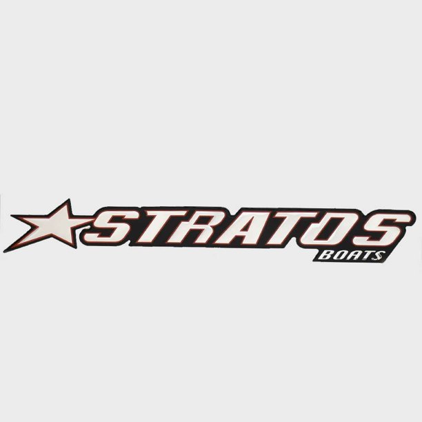 Stratos Boat Logo Raised Decal 7D095 | Mirrored Silver Sticker ...