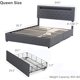 CAIDI Queen Size Bed Frame with LED Light Headboard, Upholstered ...
