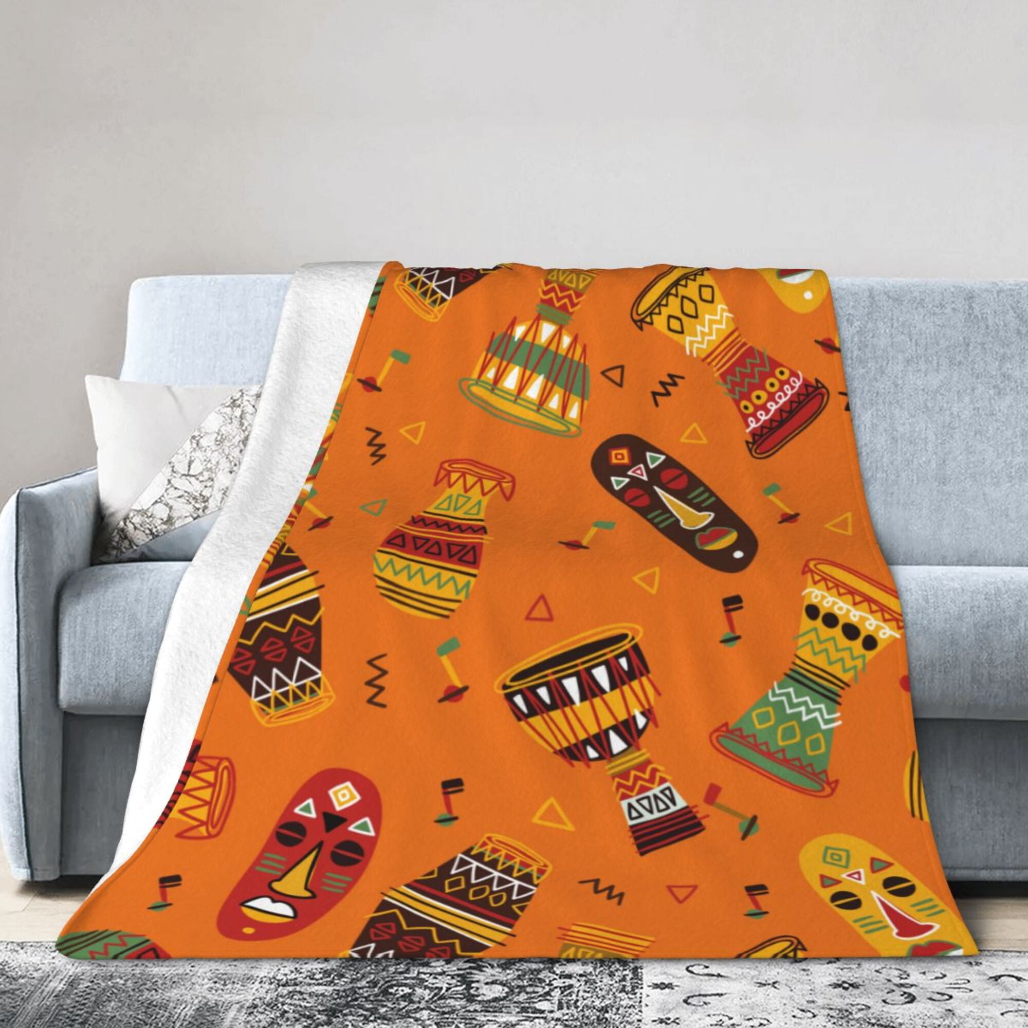 DouZhe Ultra-Soft Micro Fleece Lightweight Flannel Bed Blanket, African ...