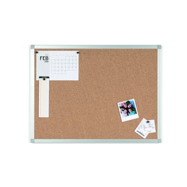 SWANCROWN Enclosed Cork Bulletin Board with Lock 20"x16",Silver ...