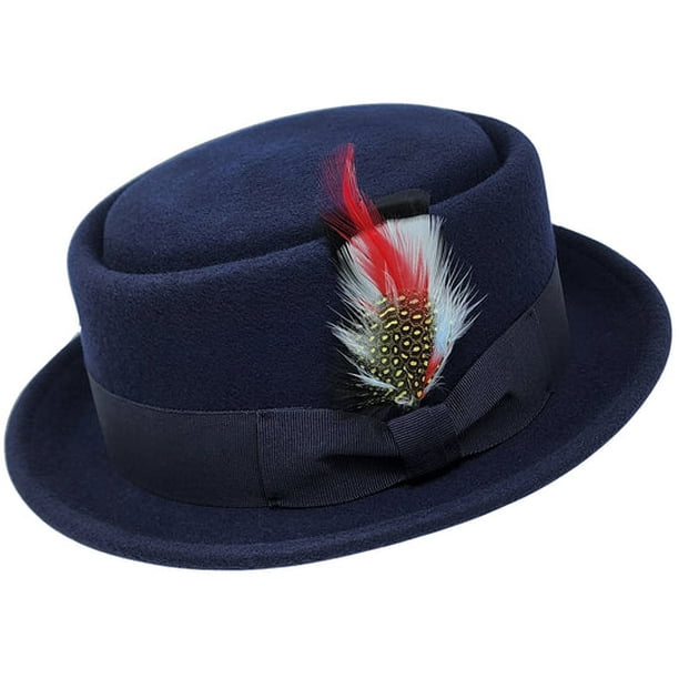 Different Touch Men Women Crushable Wool Felt Pork Pie Fedora Hats with ...