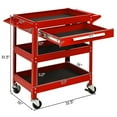 Three Tray Mobile Rolling Tool Cart with Large Wheels, Mechanic Cabinet ...