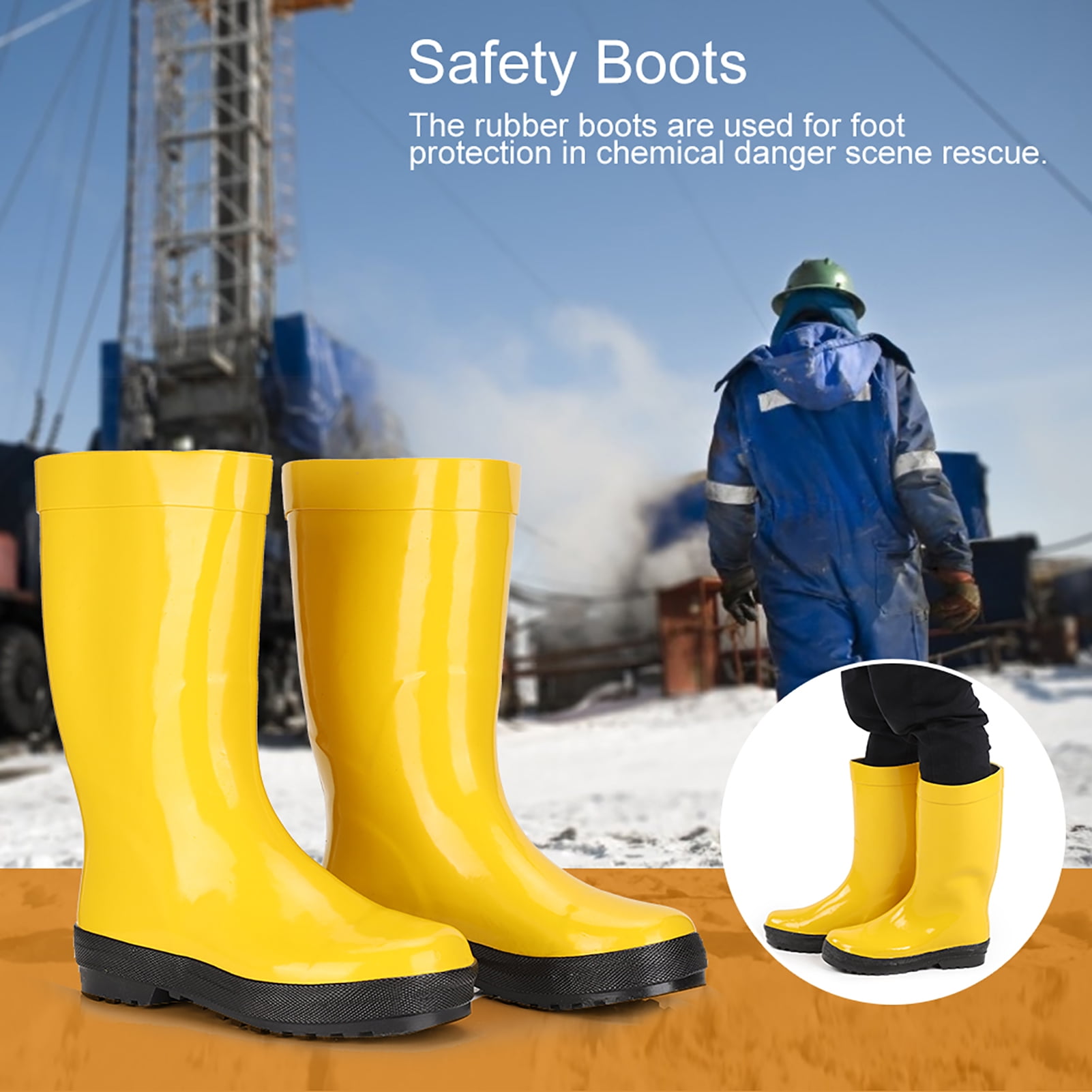 Botas De Goma Resistentes A Productos Químicos Con Placa De Acero ...