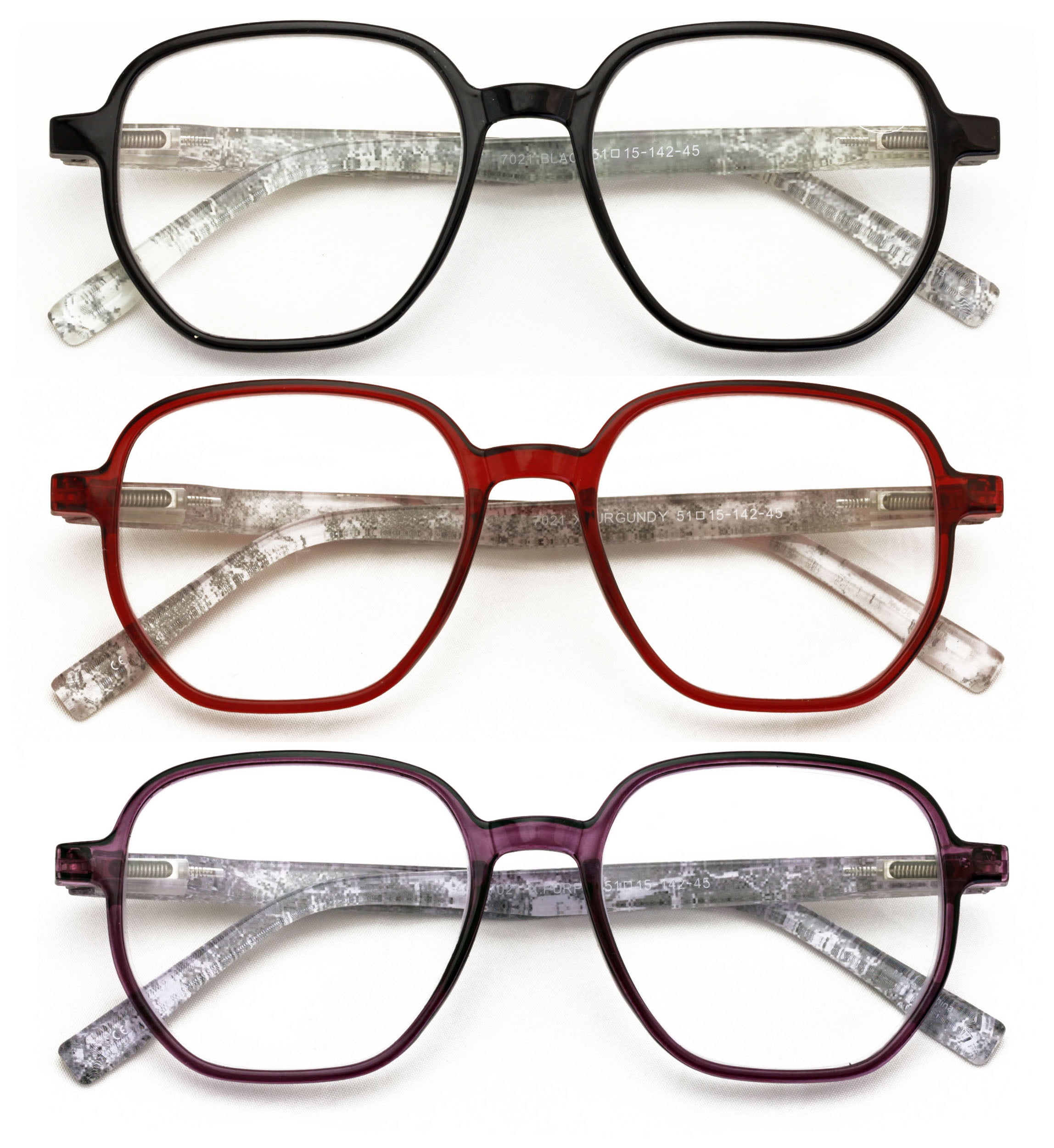 3 Pairs Women Lightweight Hexagon Wide Oversized Reading Glasses ...