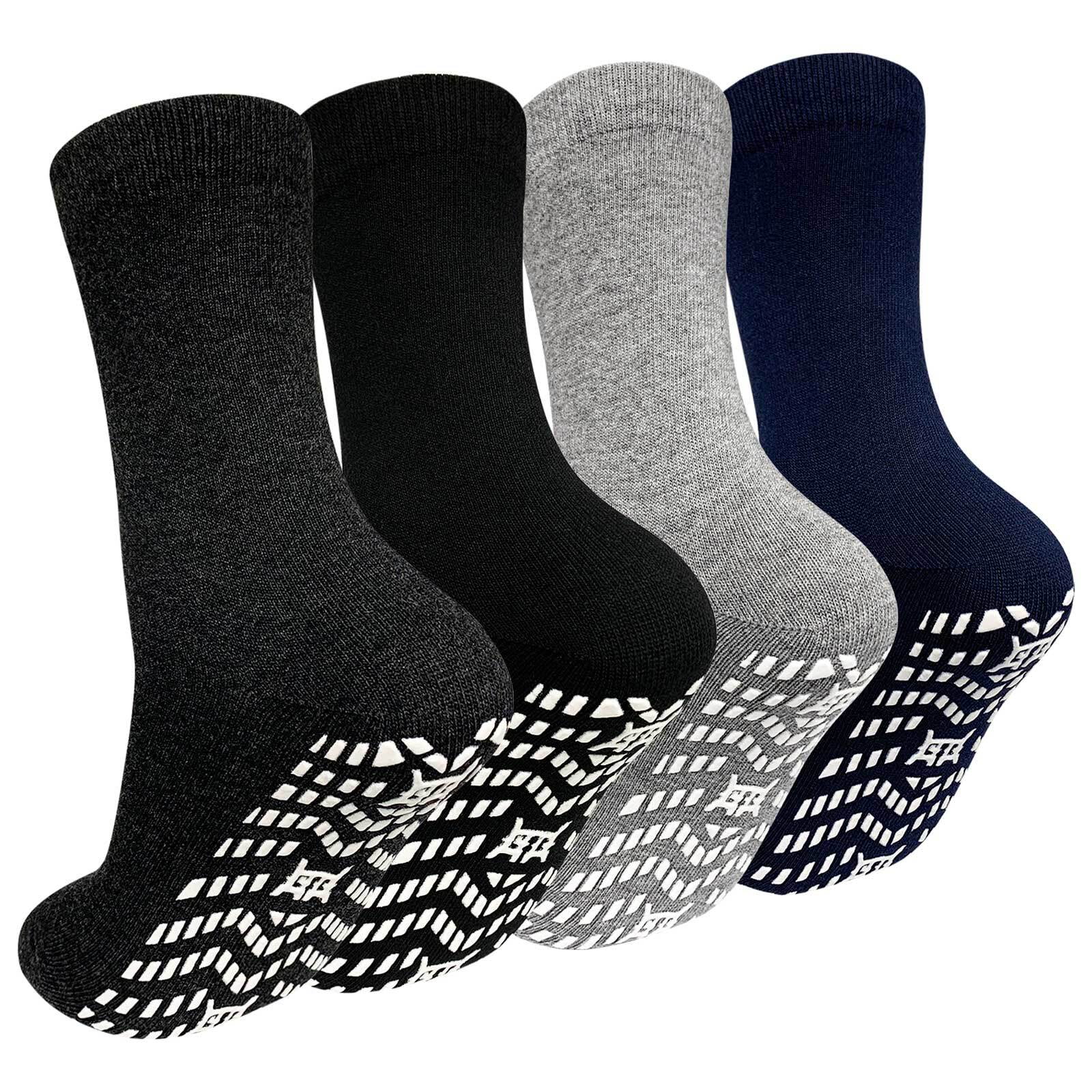 AMITOFO 4 Pairs Non Slip Grip Socks - Ideal for Yoga, Pilates, Hospital ...