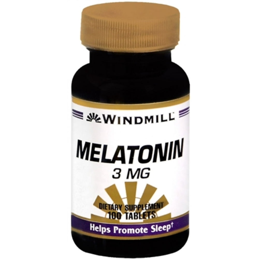 Windmill Melatonin 3 mg Tablets 100 Tablets (Pack of 3) - Walmart.com ...