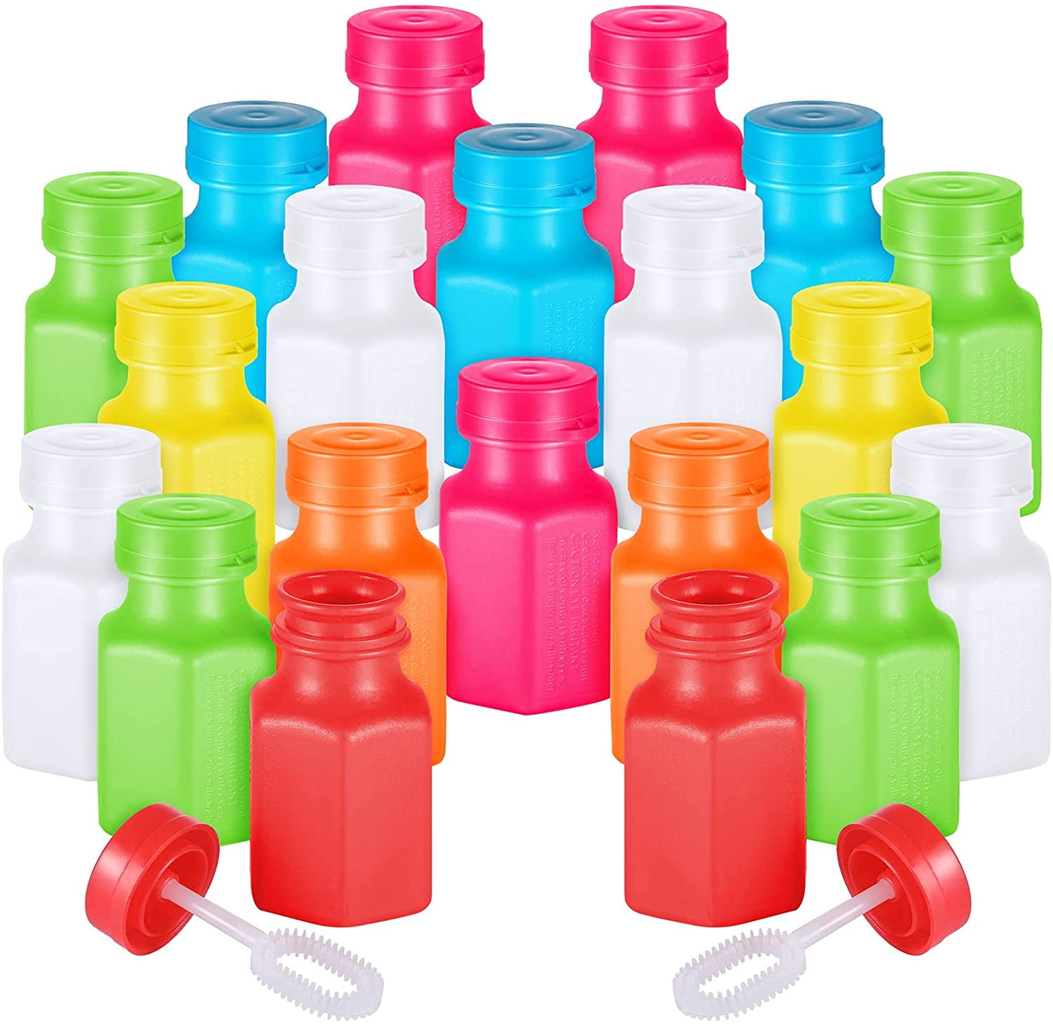 24 Pieces Mini Bubbles Neon Party Mini Hexagon Bubble Bottles Mini ...