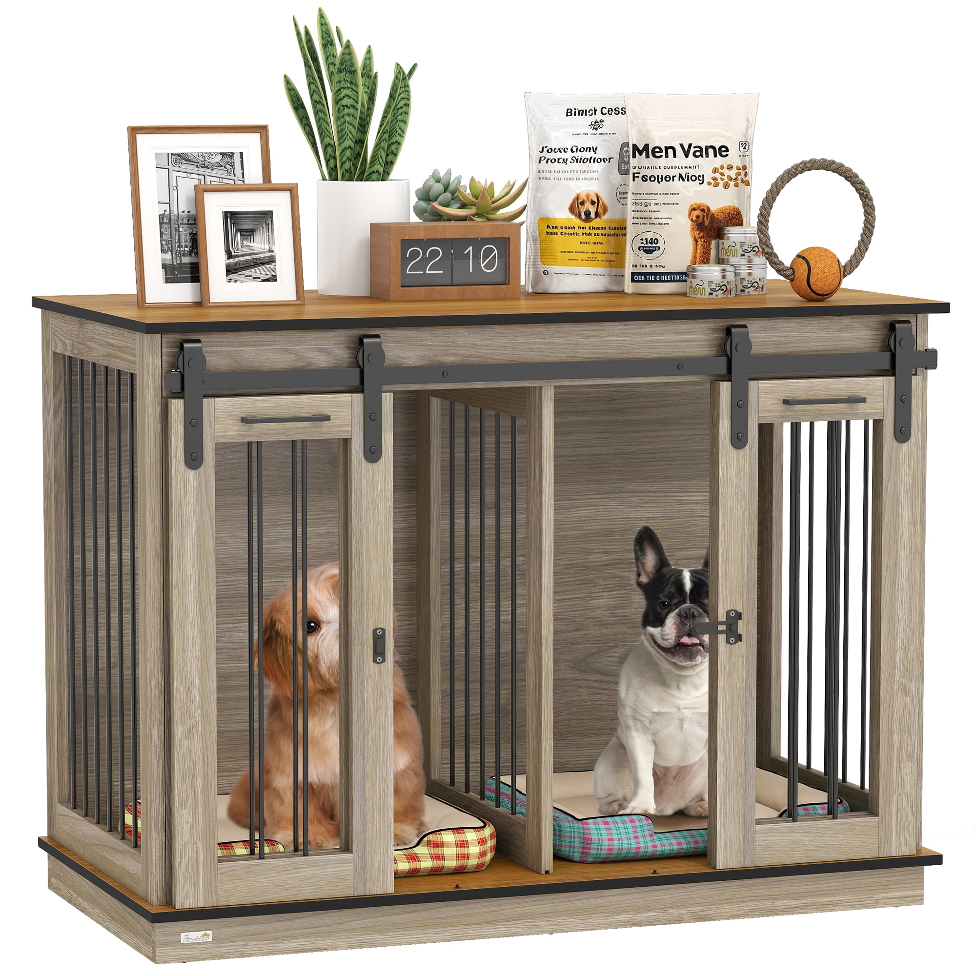 Click here for Pawhut 47in Dog Crate Furniture With Divider Panel... prices
