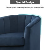 "Ebello Comfortable Blue Swivel Bucket Chair for Living Room and ...