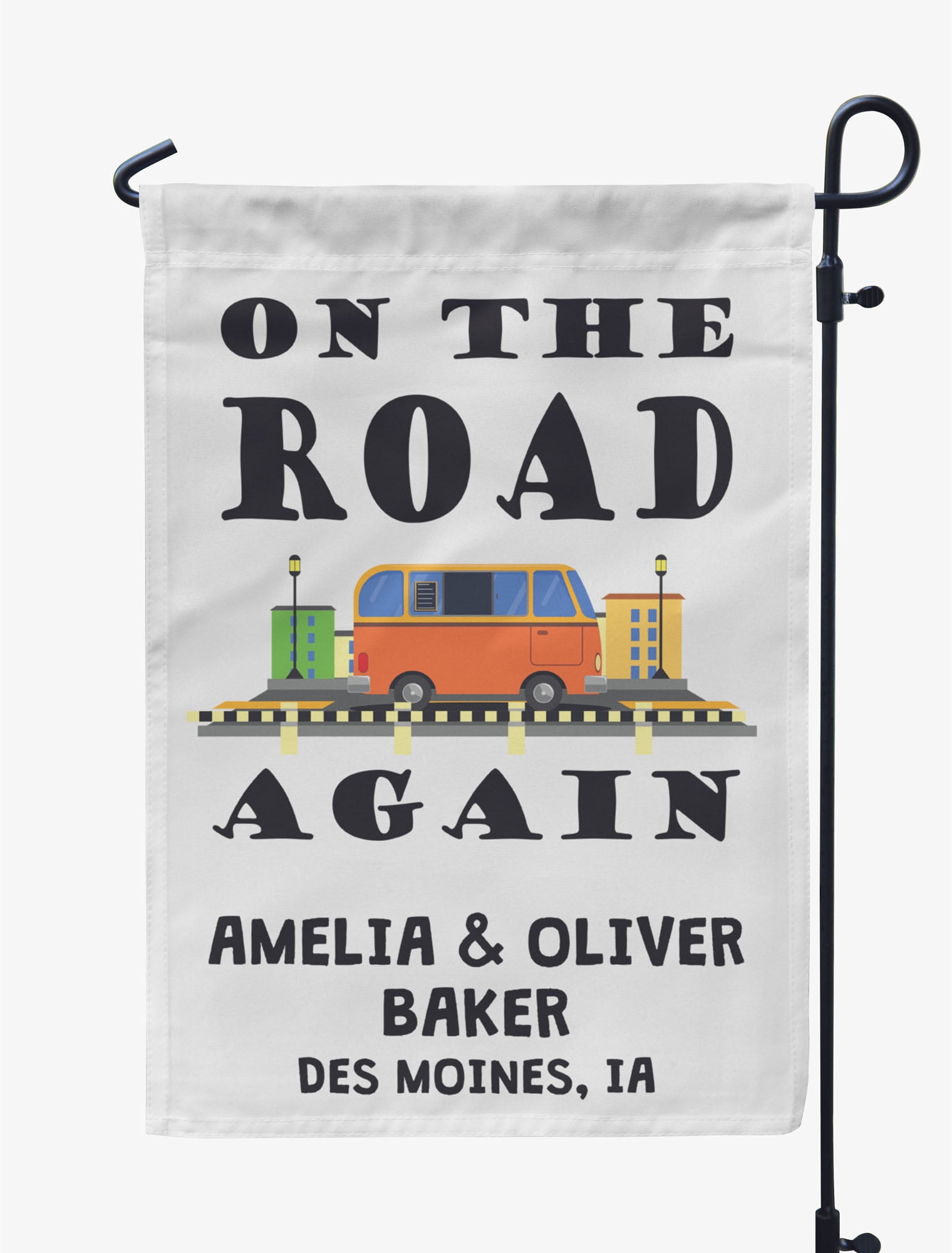 Printtoo White On The Road Again Caravans CampingFlagCustom ...