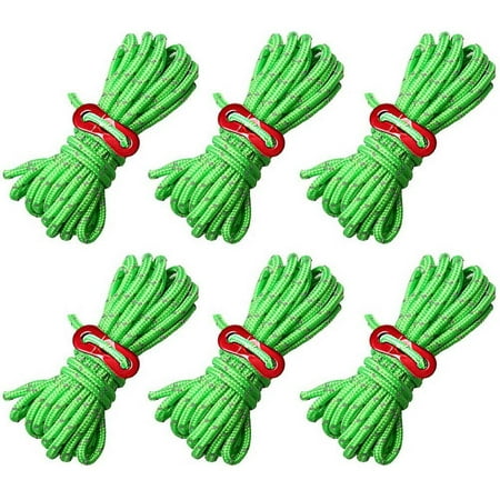 Guy Ropes, 12 Pack 4mm Tent Guy Line 13 Feet Reflective Cord Guy Line ...