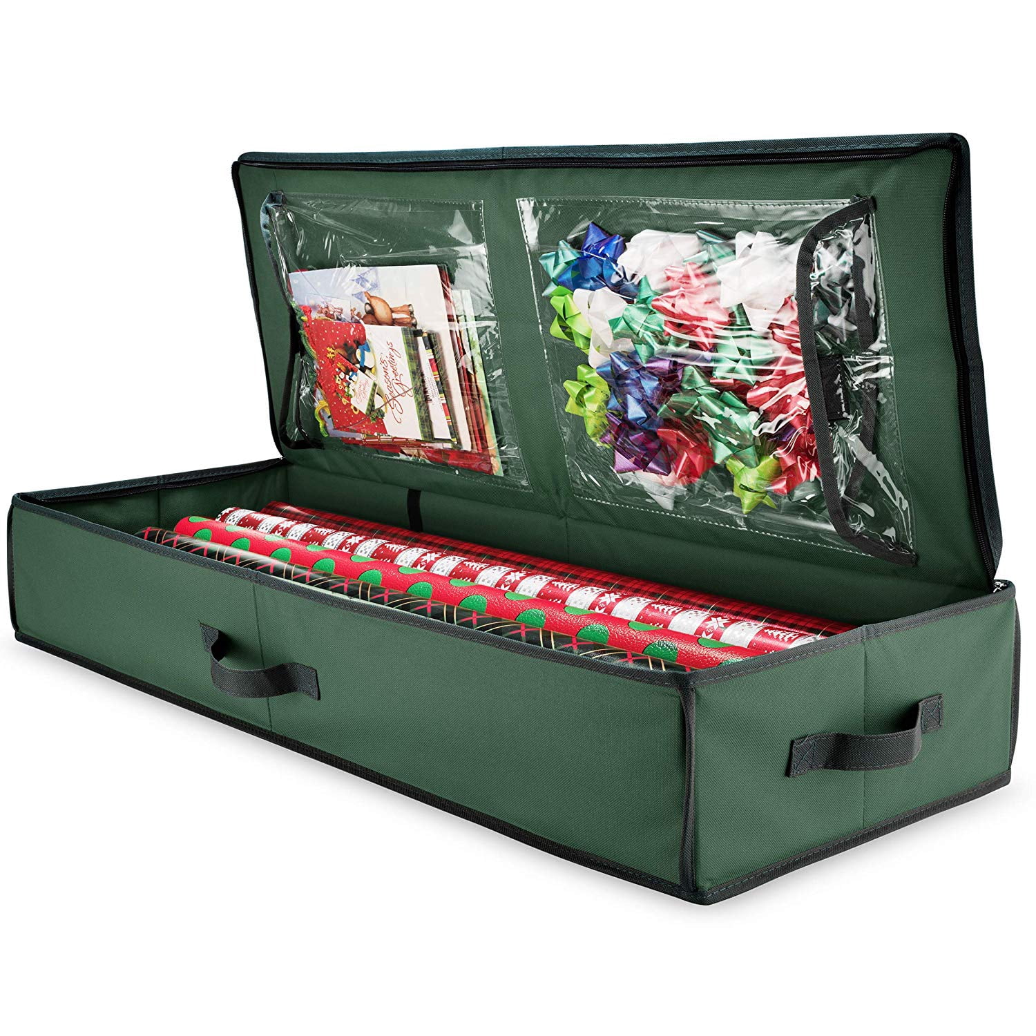 Zober Christmas Wrapping Paper Storage Box With Inside Pockets 600D Zober Christmas Wrapping Paper Storage Box With Inside Pockets 600D