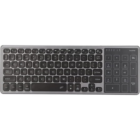 Wireless Keyboard, Compact Full Size Wireless Keyboard Numeric Touchpad ...