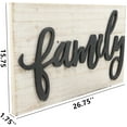 Parisloft Family Wood Sign, White Washed Background and 3D Black ...