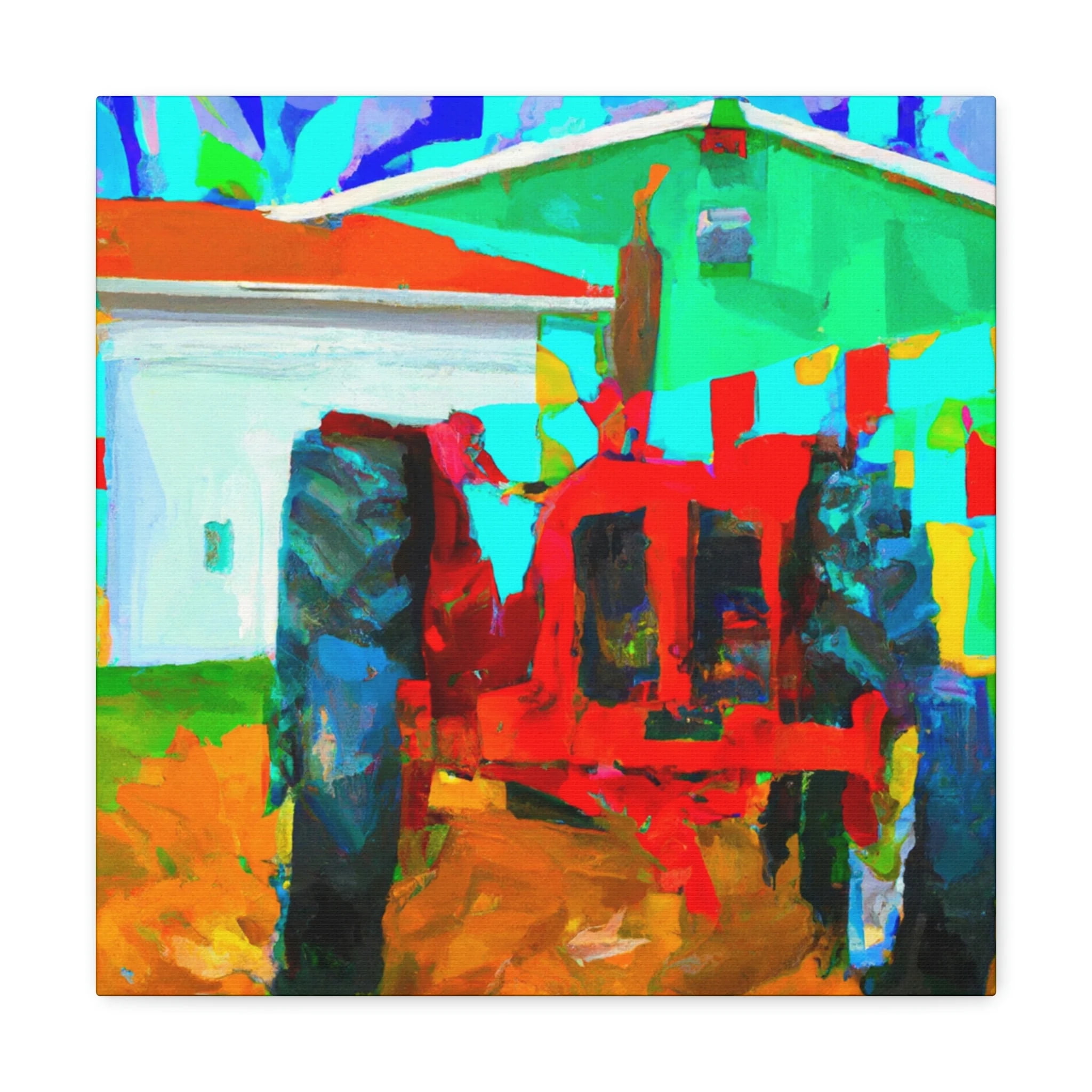 Tractor in Motion Painting - Canvas - Walmart.com