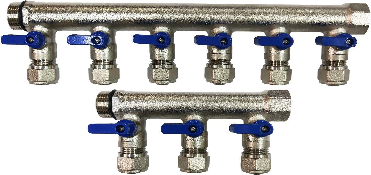 DMNI 9 Loop Port Ball Valve Brass - Pex Manifold - 3/4" NPT Thread ...