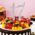 17th Birthday Party Rhinestone Cake Insert (silver) Picks Banquet ...