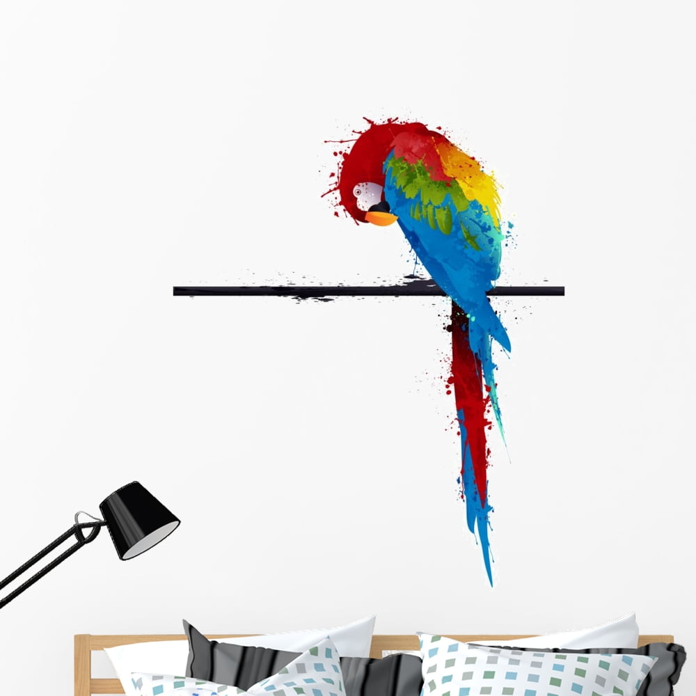 Vector Parrot Parakeet Graffiti Wall Decal Sticker by Wallmonkeys Vinyl ...