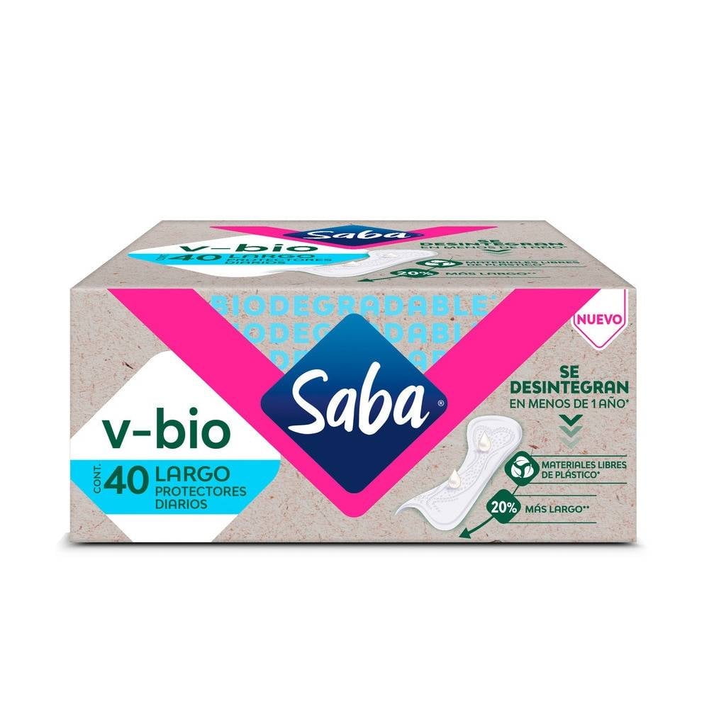 Protectores diarios Saba v-bio largo 40 pzas | Walmart en línea