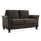 Lifestyle Solutions Alexa Loveseat with Curved Arms, Coffee Fabric ...