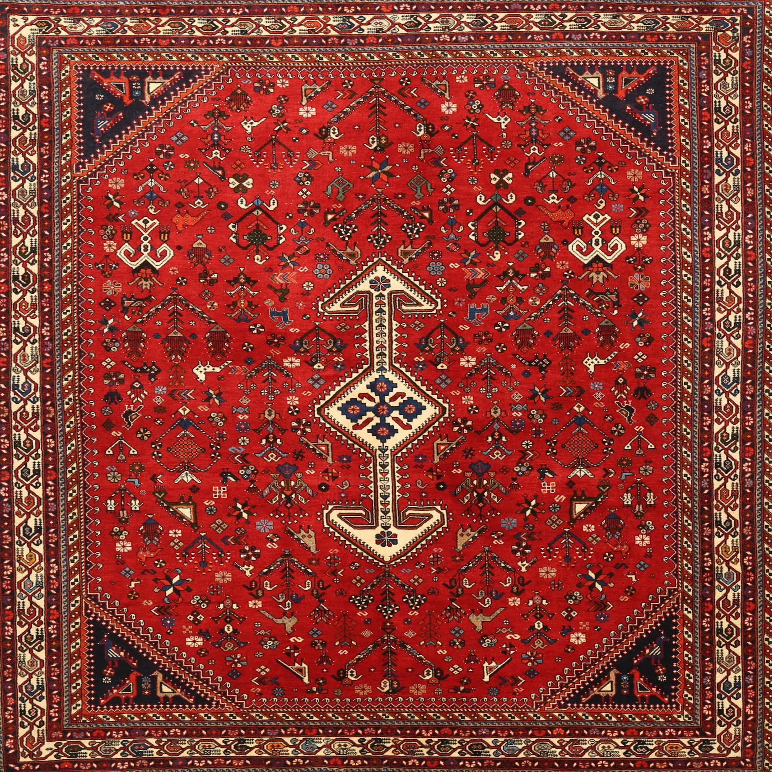 Ahgly Company Indoor Square Traditional Sienna Brown Persian Area Rugs ...