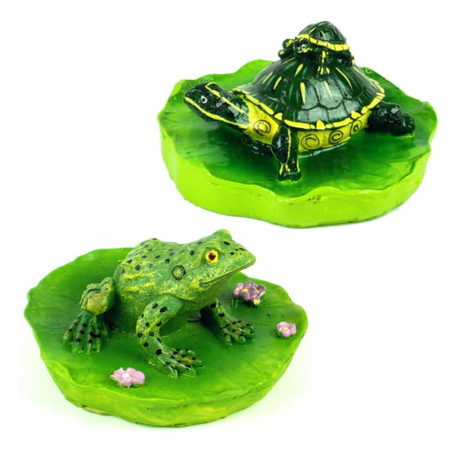 2-Piece Floating Pond Frog and Turtle - Walmart.com