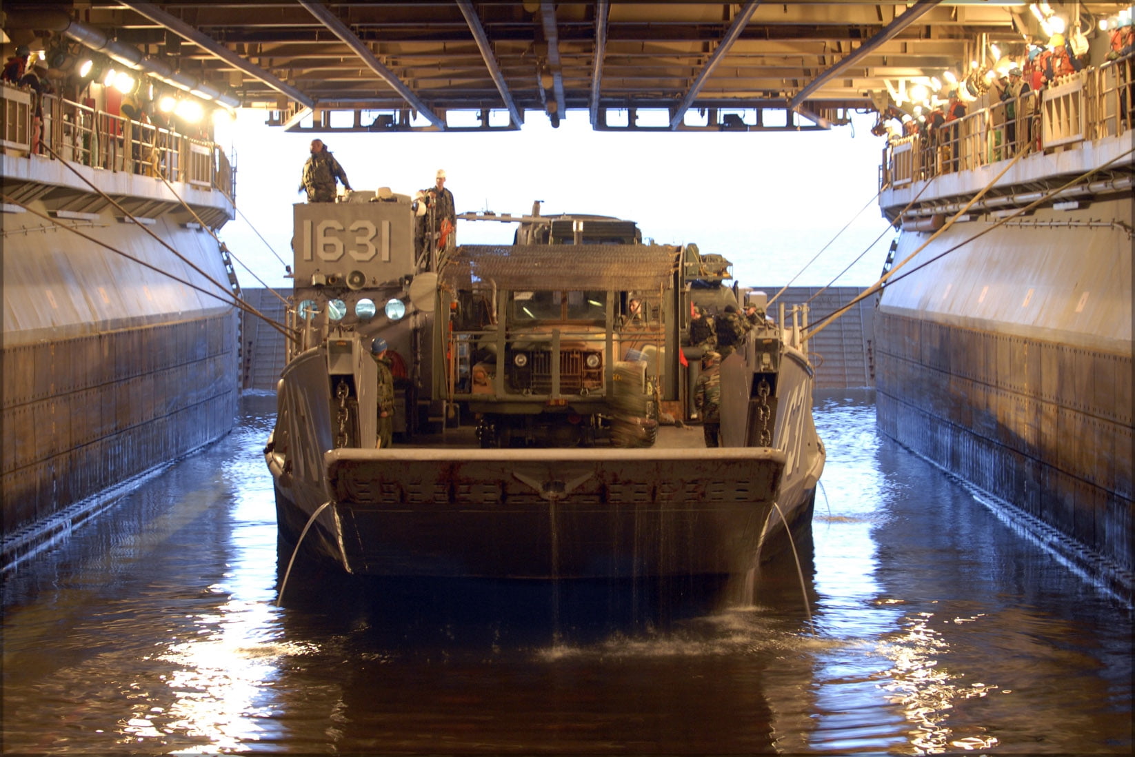 24"x36" Gallery Poster, landing craft utility (lcu) hovercraft aboard ...