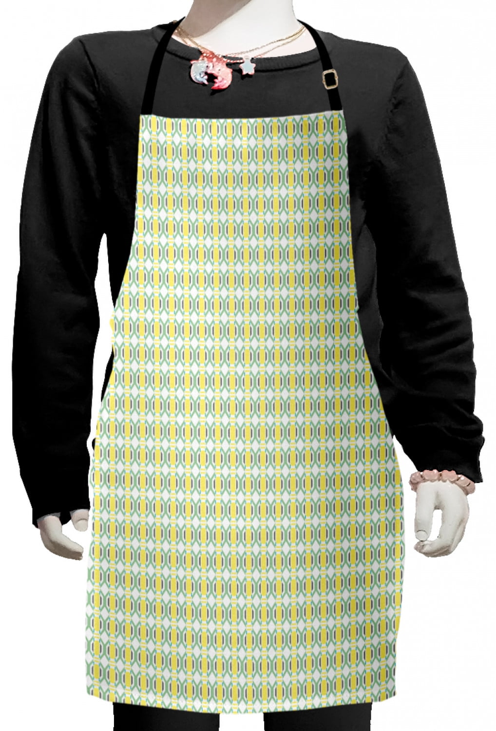Geometric Kids Apron, Modernistic Continuous Pattern with Pastel Tone ...
