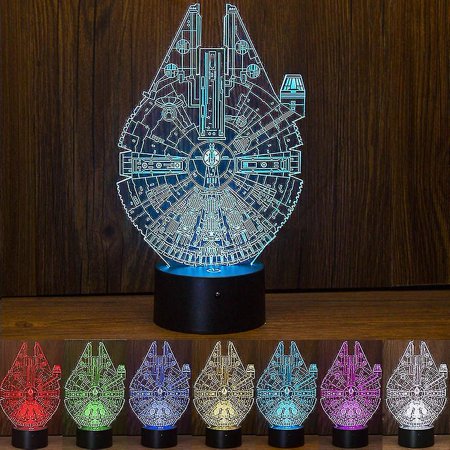 Hmwy-3d Millennium Falcon Kids Bedroom Anime Nightlight Table Lamp 3d ...