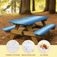 Blue White Picnic Table Cover with Bench Covers Gradient Grid Texture ...