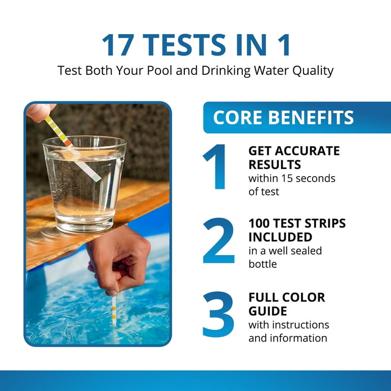 17 Parameter Home Water Quality Test Kit 100 Strips 17 In 1 Water Test ...